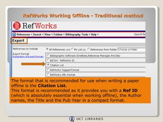RefWorks Working Offline | PPT