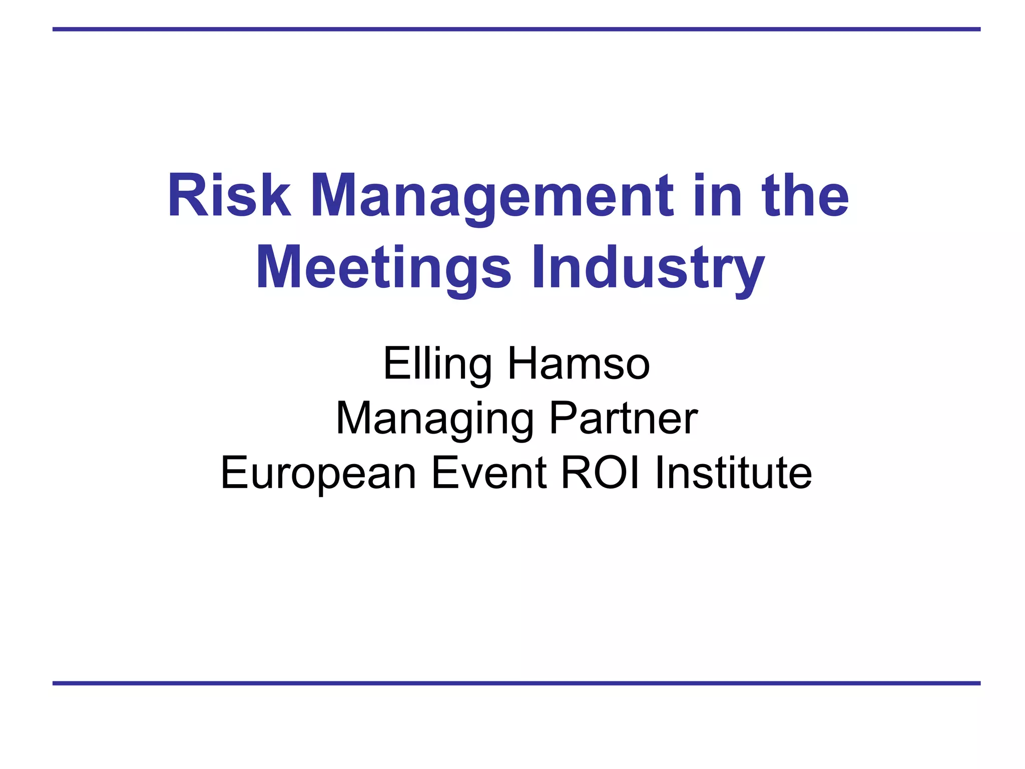 Risk Management for Meetings & Events | PPT