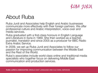 Arab/English language and culture services | PPT