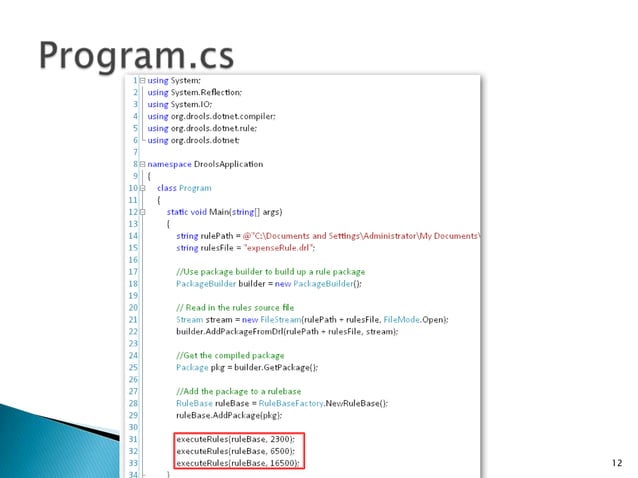 Rule Engine: Drools .Net