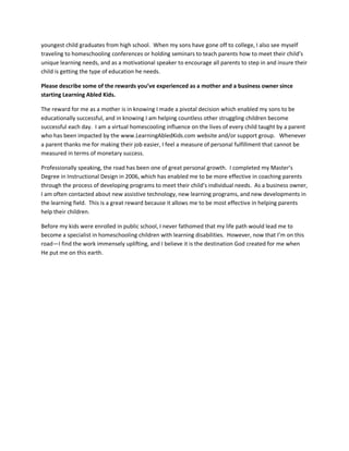 Interview with Sandy Cook of Learning Abled Kids | PDF