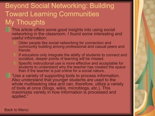 Social Networking in Education | PPT