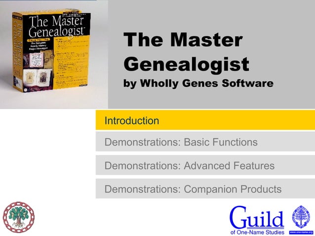 Using The Master Genealogist - Basics | PPT