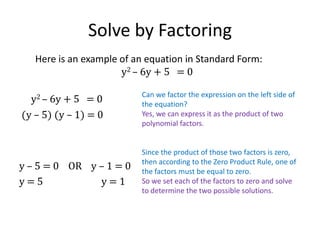 Solving Quadratic Equations by Factoring | PPTX