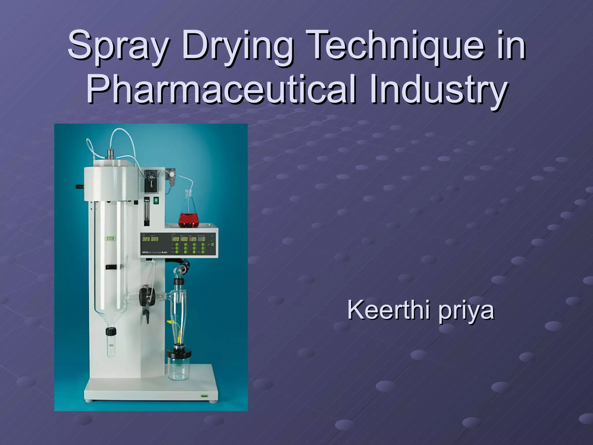 Spray drying technique in pharmaceutical industry | PPT