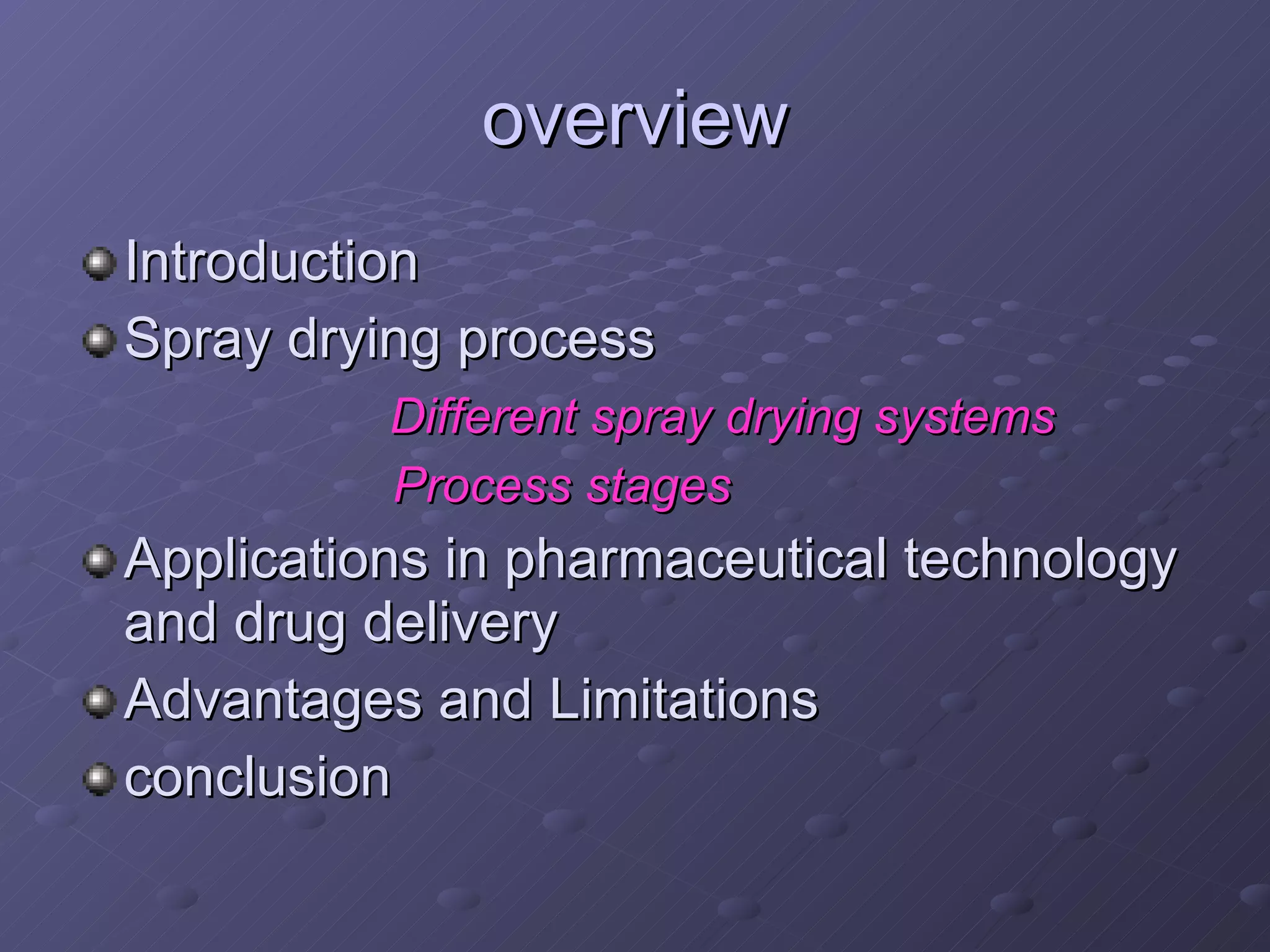 Spray drying technique in pharmaceutical industry | PPT