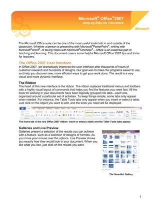 Microsoft Office 2007 Tips and Tricks for Teachers | PDF