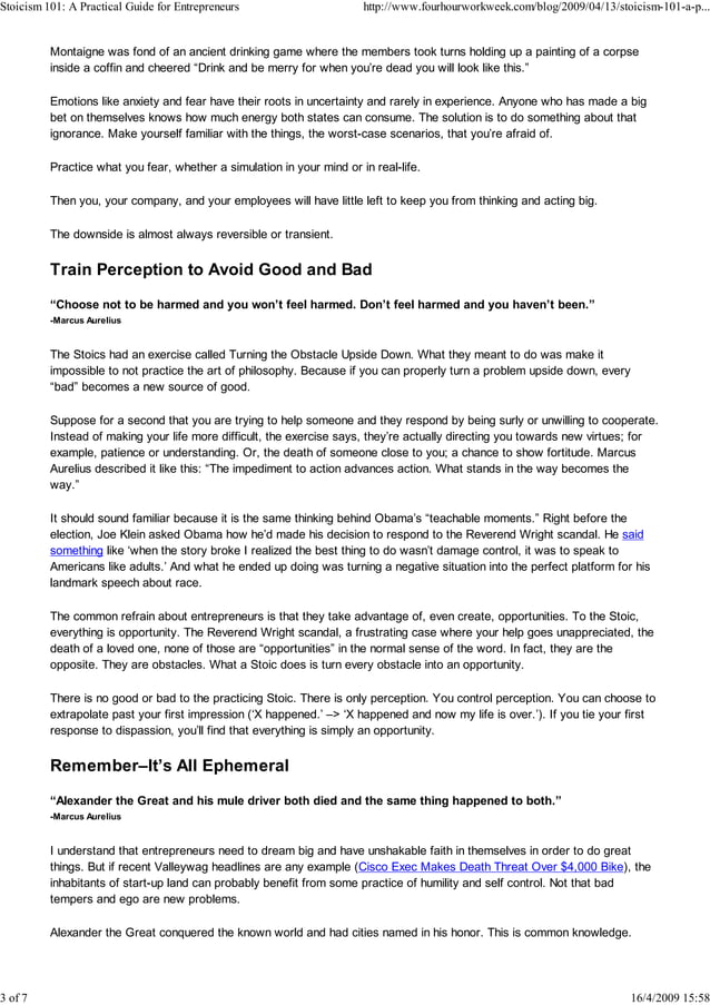 Stoicism 101 - A Practical Guide | PDF