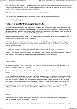Stoicism 101 - A Practical Guide | PDF
