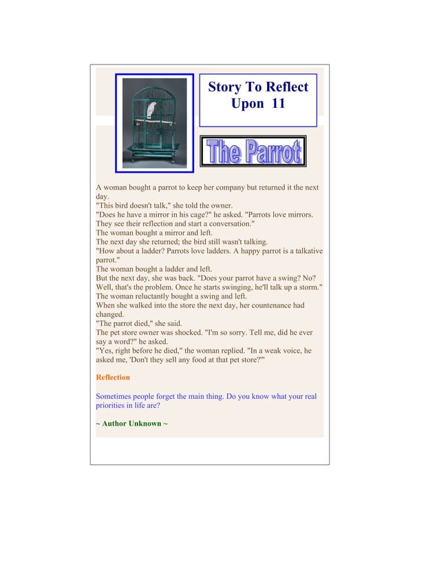 Story To Reflect Upon 11, 12 | PDF