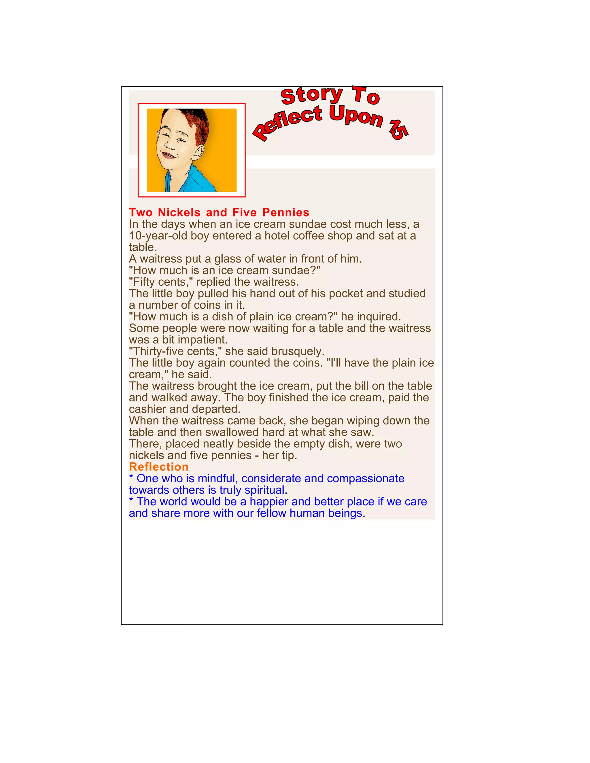 Story To Reflect Upon 15,16 | DOC