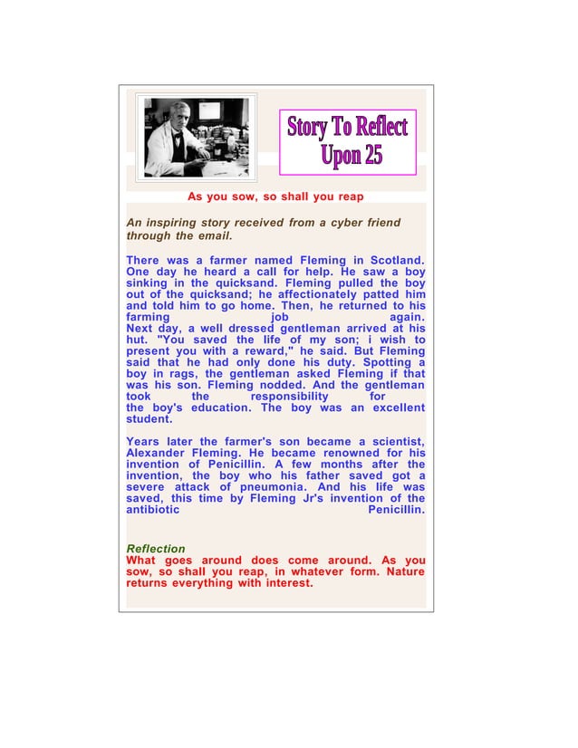 Story To Reflect Upon 25,26 | PDF