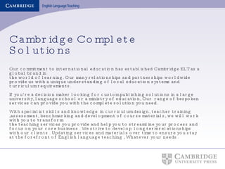 Cambridge University Press ELT Publications | PPT