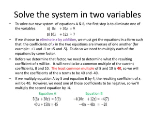 Systems of 3 Equations in 3 Variables | PPTX