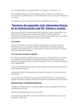 TÉCNICAS DE EXPRESIÓN ORAL | DOC