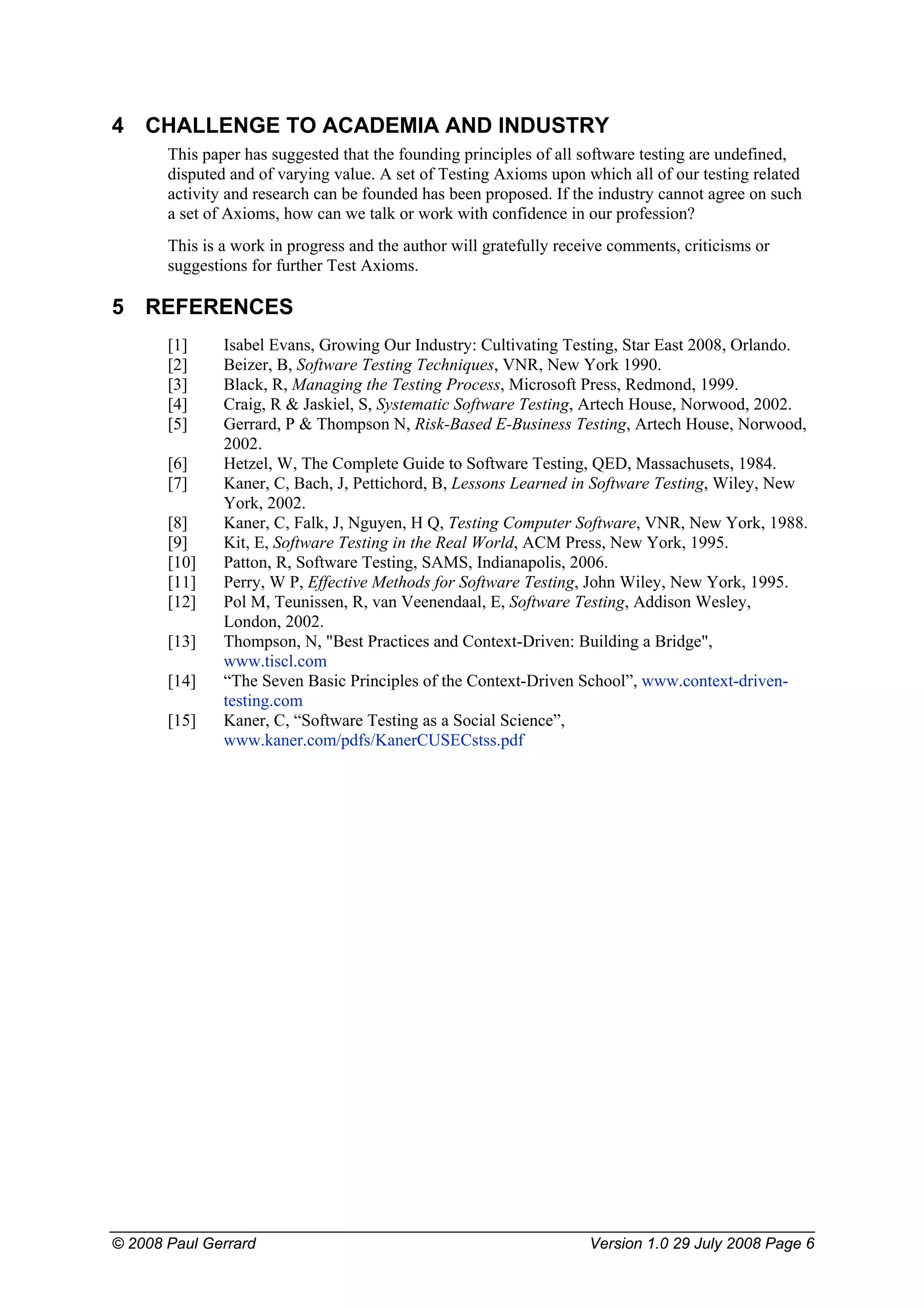 Test Axioms – An Introduction | PDF