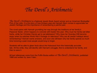 Teacher's 6 Unit Lesson Plan for Integrating Holocaust History and ...