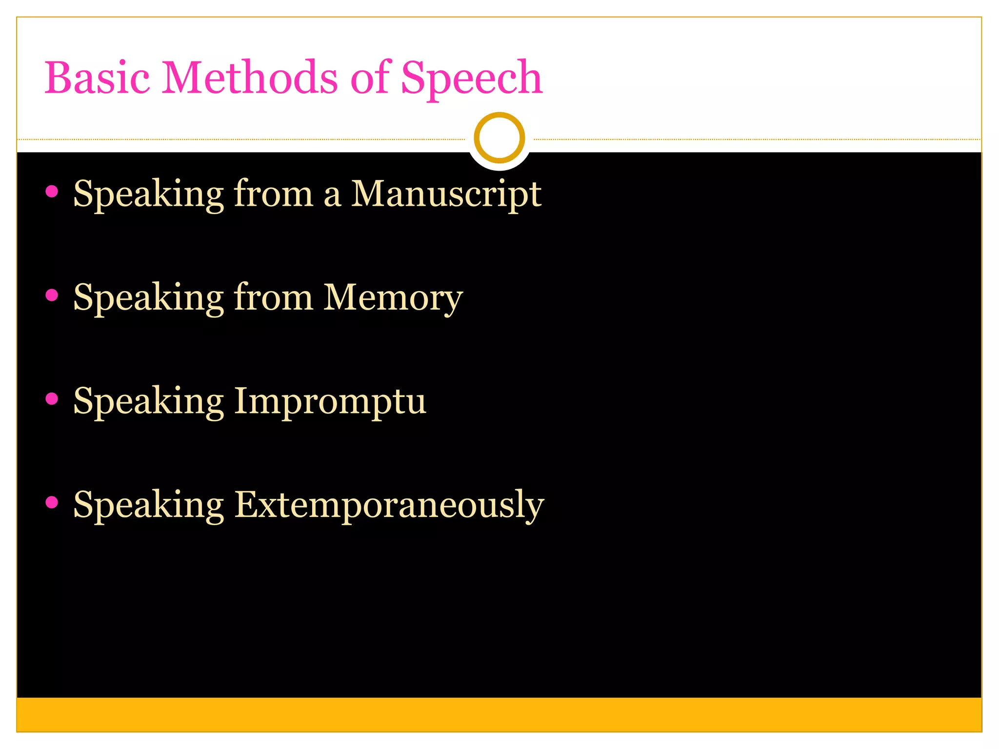 The Elements Of Delivering A Successful Speech | PPT