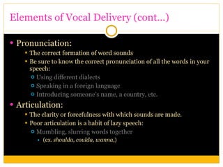 The Elements Of Delivering A Successful Speech | PPT