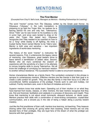 (Historically) The First Mentor | PDF