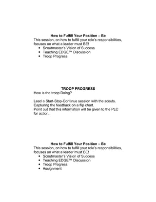 Troop Leader Training Cue Cards | DOCX