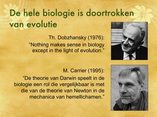 biologen over evolutie | PPT