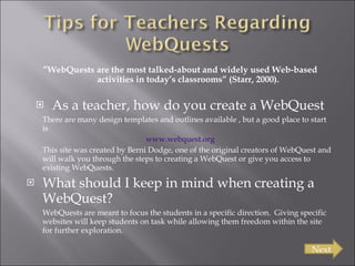 WebQuest PowerPoint | PPT