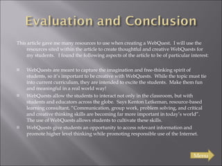 WebQuest PowerPoint | PPT