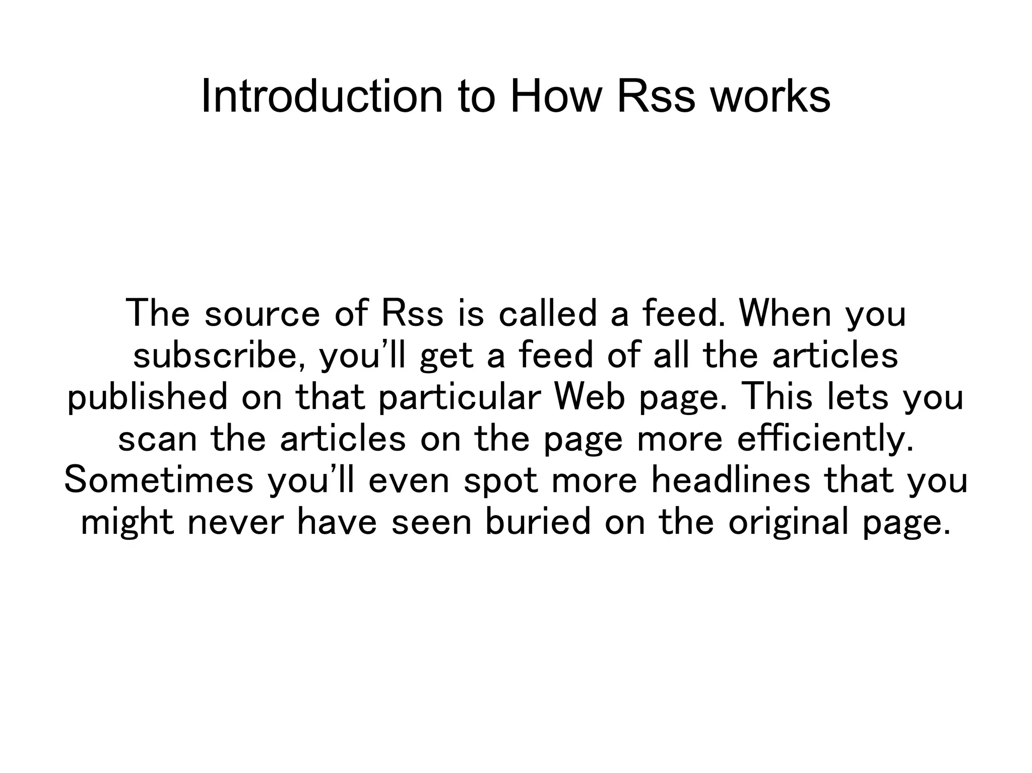 How RSS Works | PDF