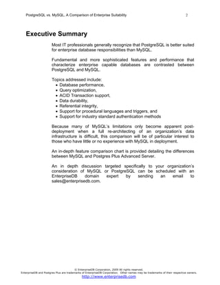 PgSQL vs MySQL | PDF | Databases | Computer Software and Applications