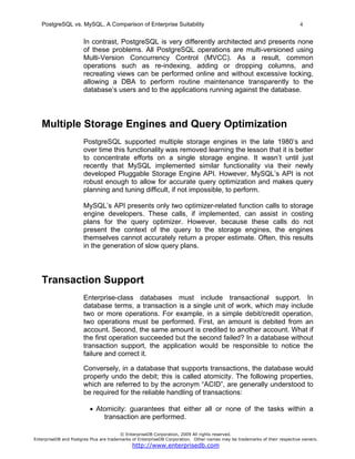 PgSQL vs MySQL | PDF | Databases | Computer Software and Applications