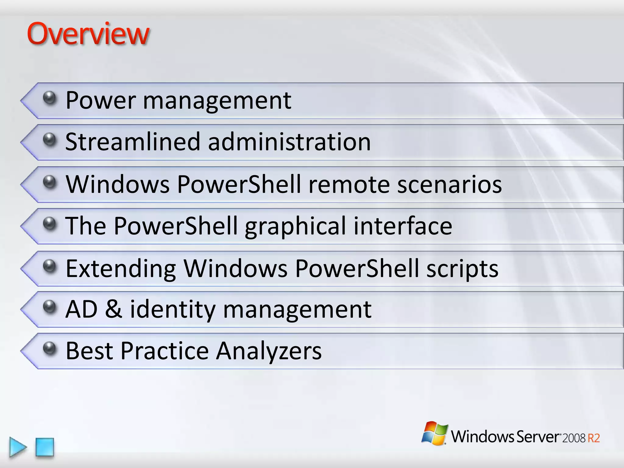 Windows Server 2008 R2 Overview | PPTX