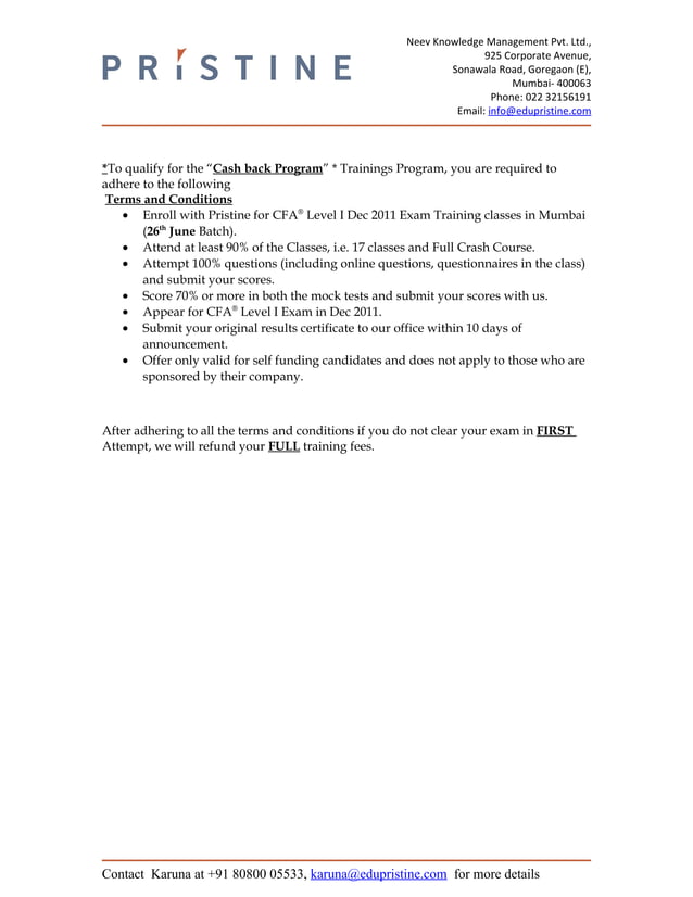 Cfa level i june batch letter | PDF