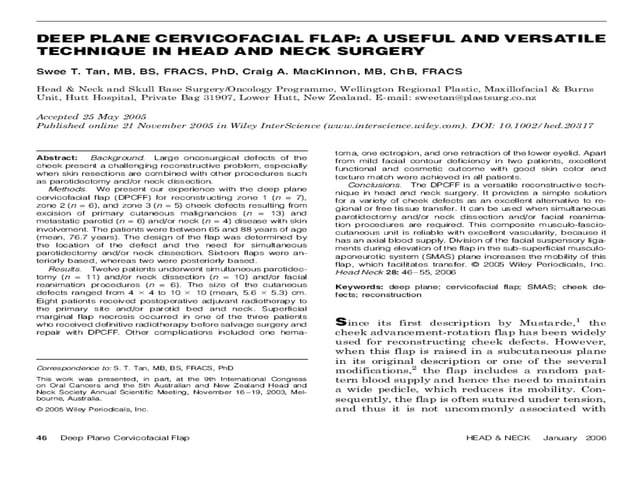 Cervicofacial flap : revisted | PPTX | Ear, Nose and Throat Conditions ...