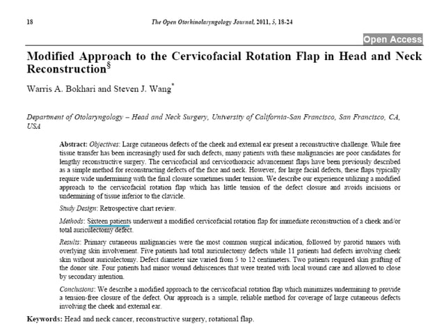 Cervicofacial flap : revisted | PPTX | Ear, Nose and Throat Conditions ...