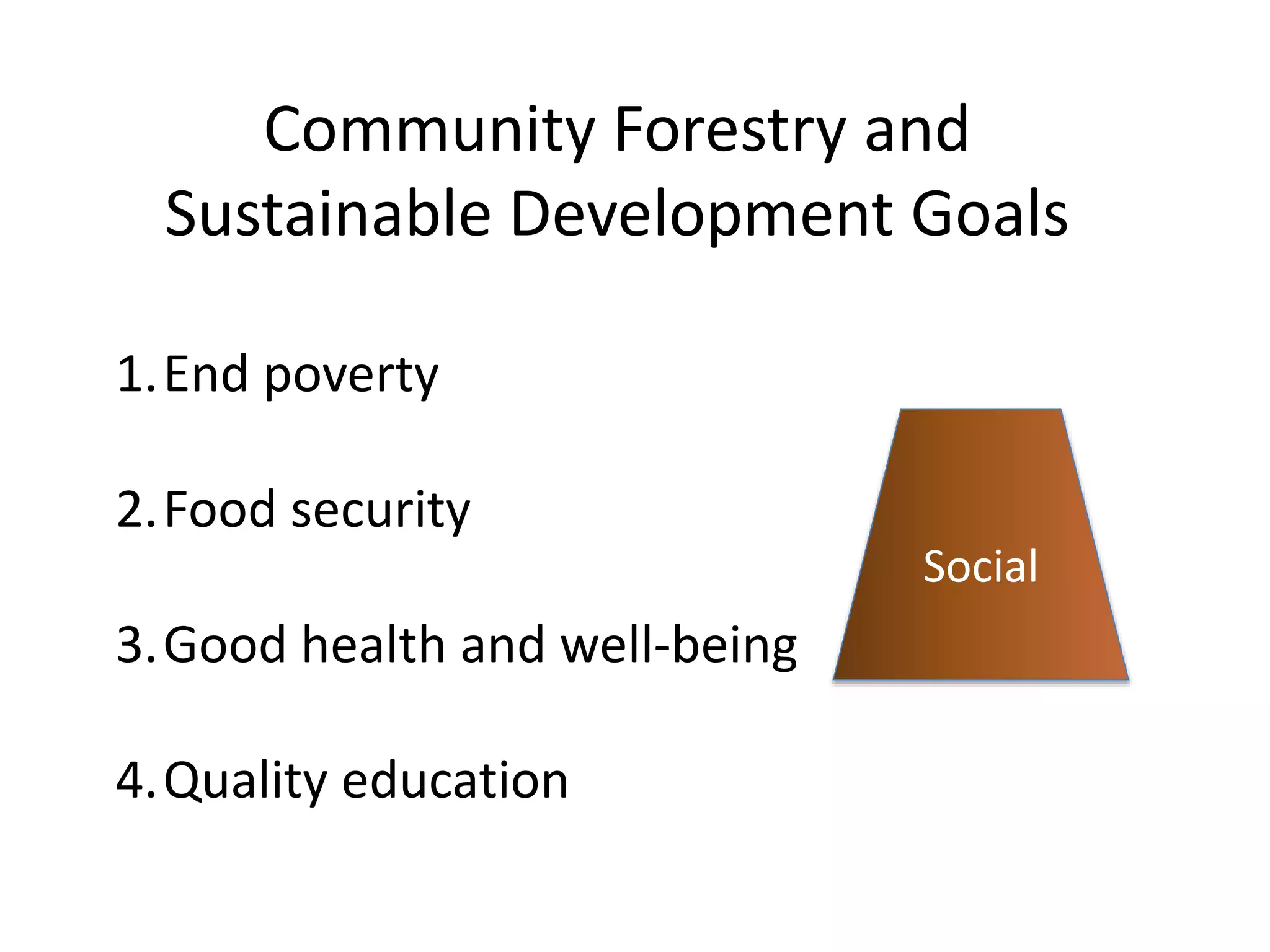 Community Forestry and the Sustainable Development Goals | PPTX