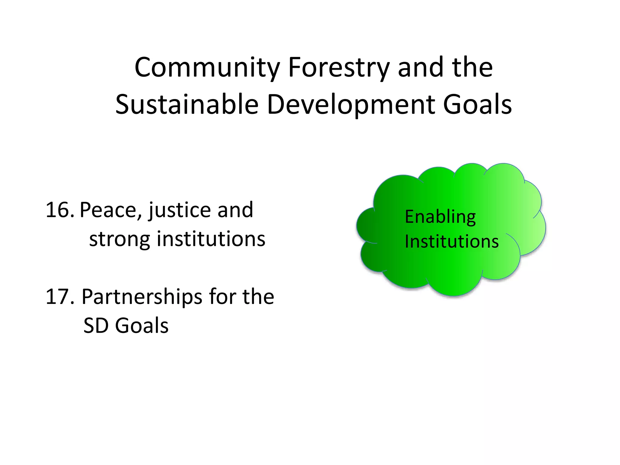 Community Forestry and the Sustainable Development Goals | PPTX