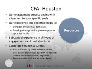 CFA presentation general | PDF | Private Equity | Business Banking ...