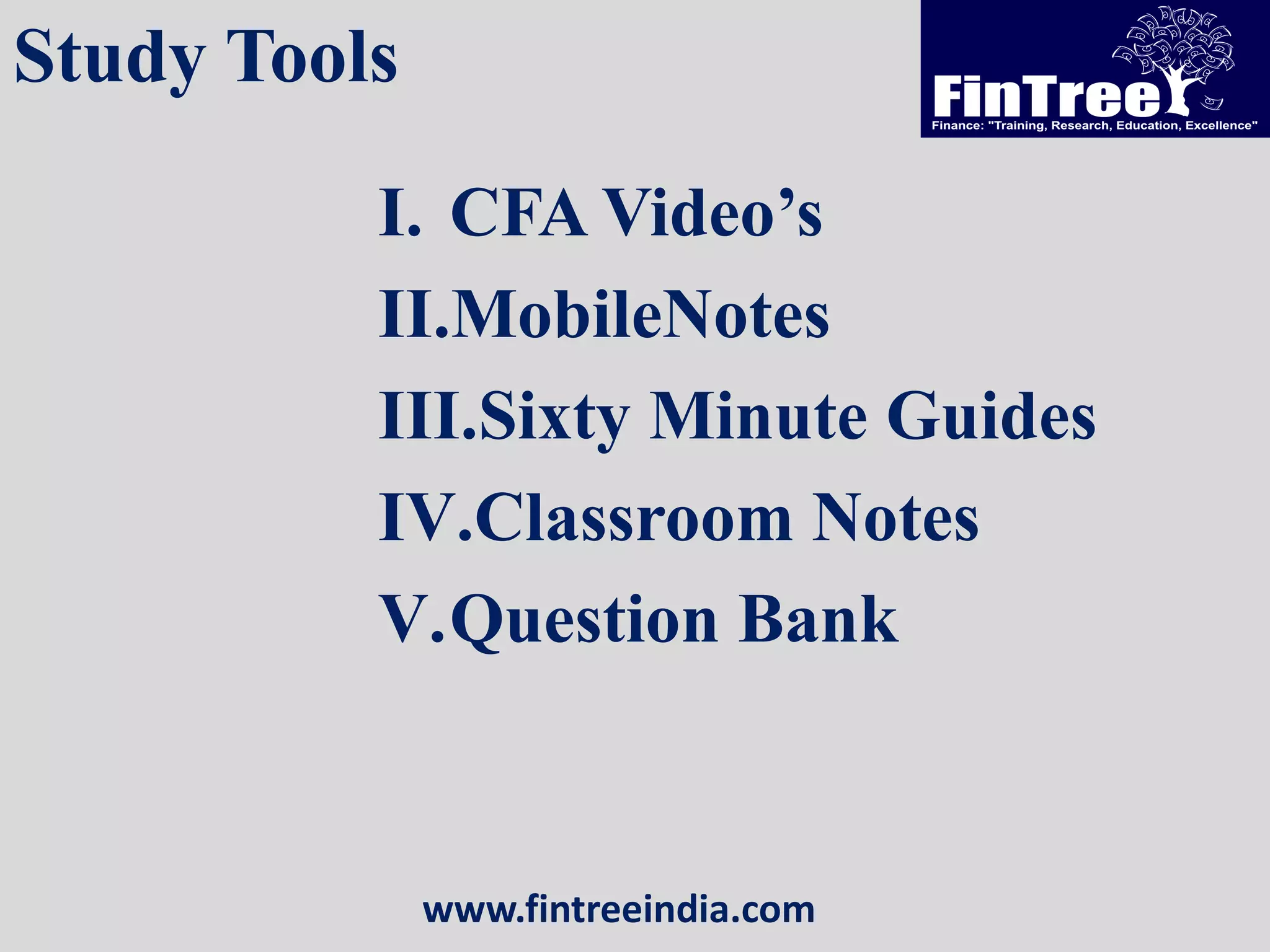 CFA training Methodology at FinTree | PDF
