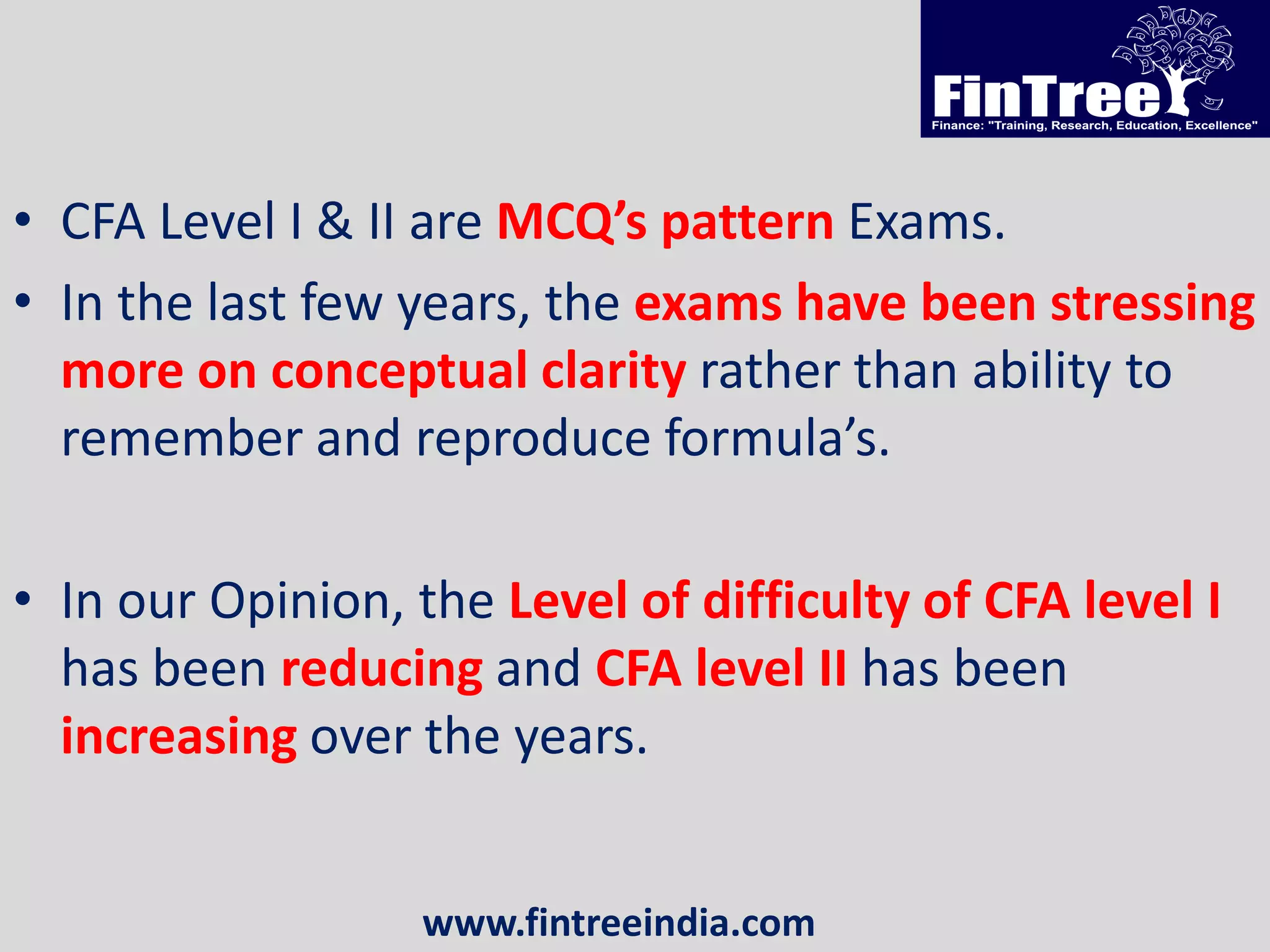 CFA training Methodology at FinTree | PDF