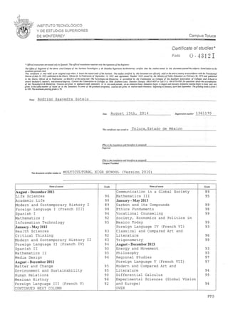 High School Transcript | PDF