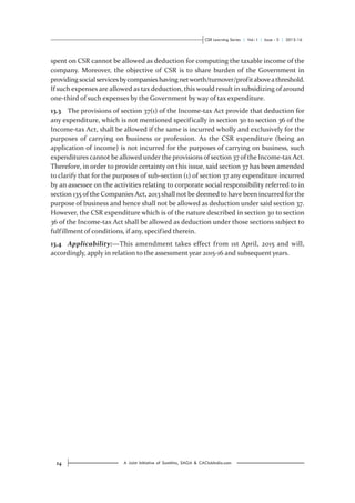 CSR Issue III Overview of Tax Implication of CSR Expenditure | PDF