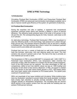 Cfbc & pfbc technology ps jalkote-ea-0366 | PDF