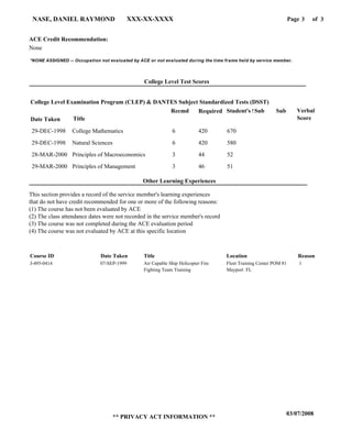 Navy SMART Transcript | PDF