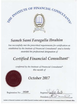 Certified Financial Consultant - IFC | PDF