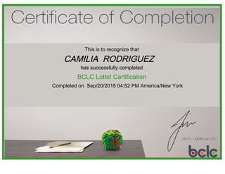 Camilia Loto Certificate | PPT