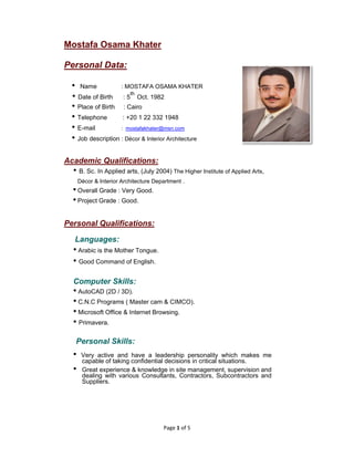 Eng.Mostafa khater. | PDF