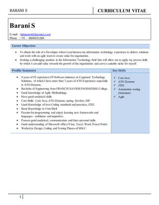 Resume_Barani | DOCX | Web Development | Internet