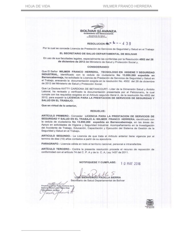 hojadvidaWilmerFSpanoleInglesactualizada | PDF