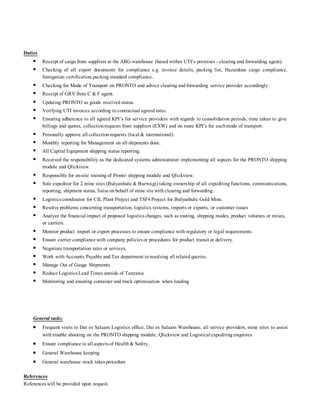 Adele Viljoen CV | DOCX | Logistics | Business